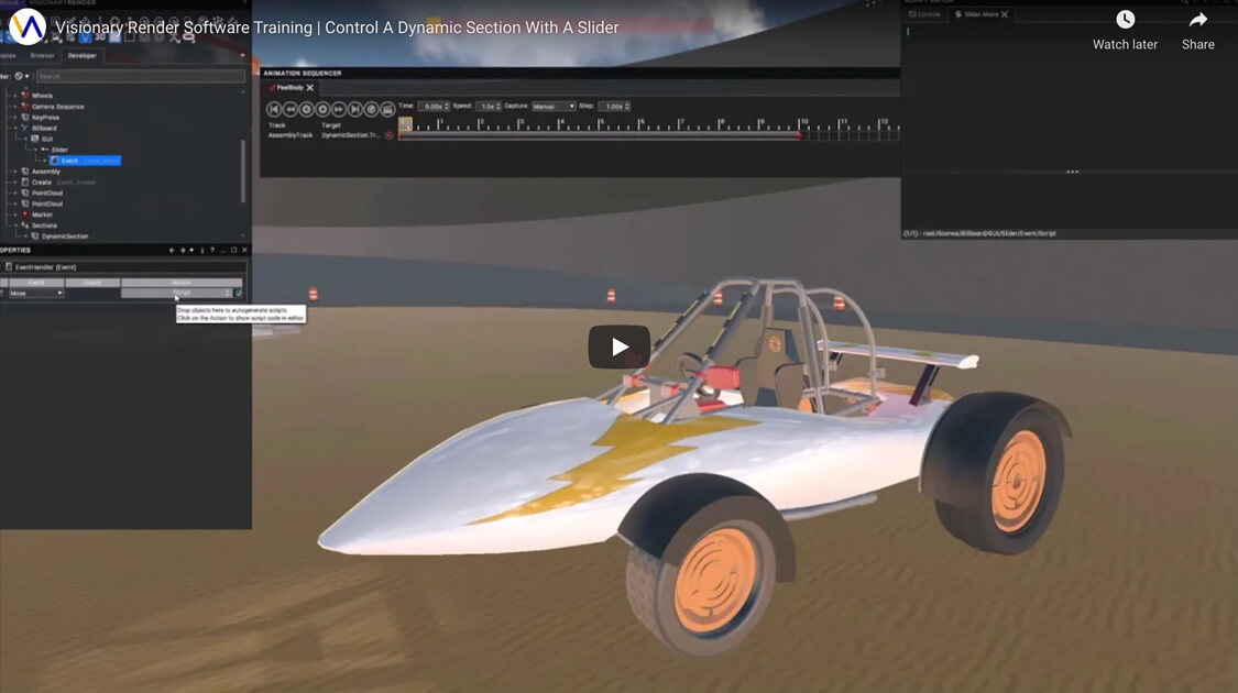 Visionary Render Software Training | Control A Dynamic Section With A Slider | Video | Virtalis